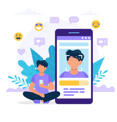 Kids with gadgets future technology children Vector Image