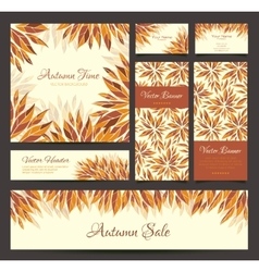 Set banners headers with autumn leaves Royalty Free Vector