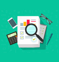 Statistics research icon flat style Royalty Free Vector