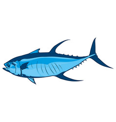 Clipart a blue-colored smiling fish or color Vector Image