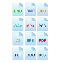 Square file labels icon set Royalty Free Vector Image