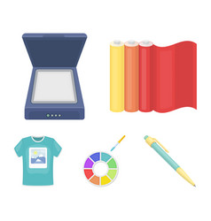 Scanner color palette and other equipment Vector Image