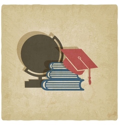 Education concept vintage background earth globe Vector Image