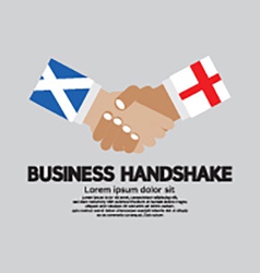 Business handshake via phones Royalty Free Vector Image