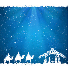 Christian christmas with star in sky Royalty Free Vector