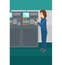 Engineer standing near control panel Royalty Free Vector