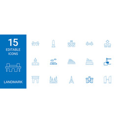 Landmark icons Royalty Free Vector Image - VectorStock