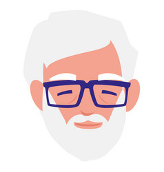 Cute grandfather head avatar character Royalty Free Vector