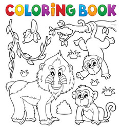 Coloring book african nature topic 3 Royalty Free Vector