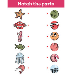Match part educational game for children Vector Image