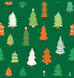 Christmas tree seamless pattern repeat tile Vector Image