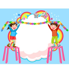 Decorating kids Royalty Free Vector Image - VectorStock