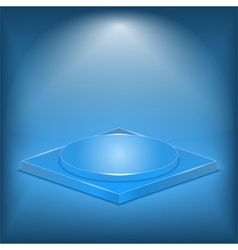 Blue award ceremony stage podium with spotlights Vector Image