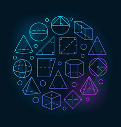 Realistic detailed 3d color basic shapes set Vector Image