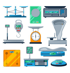 Scales types different variants weighing Vector Image
