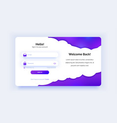 The login page purple gradient sign in form Vector Image
