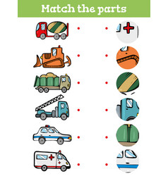 Match part educational game for children Vector Image