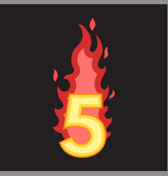 Colorful floral 5 number design isolated on white Vector Image