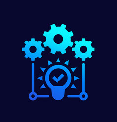 Implementation ideas execution line icon Vector Image