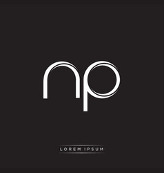 Np logo with negative space triangle shape Vector Image