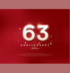 63rd anniversary number with modern thin white Vector Image