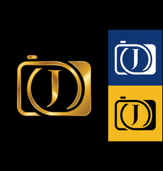 Initial n monogram letter with a camera icon logo Vector Image