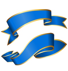 Blue round frame with ribbon Royalty Free Vector Image