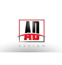 Ad a d swoosh letter logo design with modern Vector Image