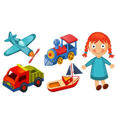 Kids toys isolated on white background Royalty Free Vector