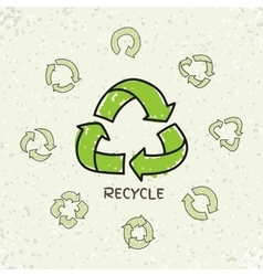 Sketch doodle recycle reuse symbol isolated Vector Image