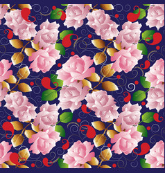 Elegance 3d roses flowers embroidered rose Vector Image