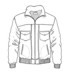 Sketch denim jacket Royalty Free Vector Image - VectorStock
