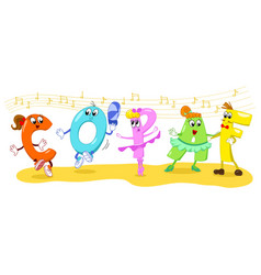 Cartoon dancing letters Royalty Free Vector Image