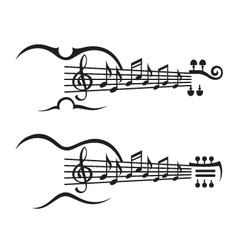 Music notes on stave Royalty Free Vector Image