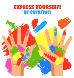 Painted hands Royalty Free Vector Image - VectorStock