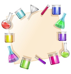 Four beakers with colorful liquid Royalty Free Vector Image
