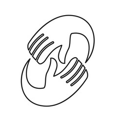 Hand rotation commitment teamwork together Vector Image