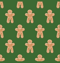 Ginger cookies seamless pattern christmas Vector Image