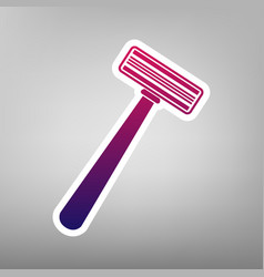 Safety razor sign purple gradient icon on Vector Image