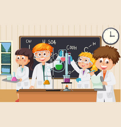 Students raising their hands on white background Vector Image