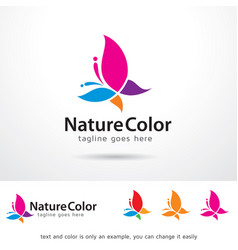 Pink butterfly logo on a white background Vector Image