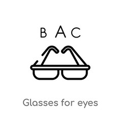 Outline computer vision icon isolated black Vector Image