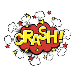 Crash phrase in speech bubble comic text bubble Vector Image