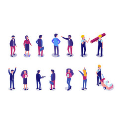 Different professions isometric professionals Vector Image