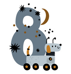 Number eight cartoon character Royalty Free Vector Image