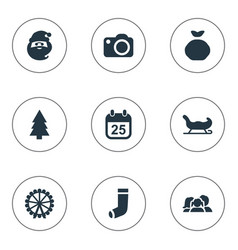 Christmas set of icons Royalty Free Vector Image