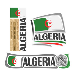 Algerian flag wavy abstract background Royalty Free Vector