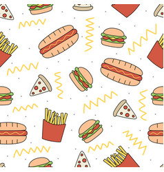 Pink pattern with different sweets Royalty Free Vector Image