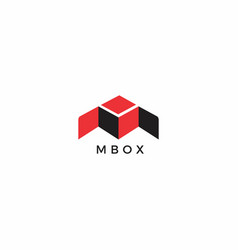 M box logo simple design Royalty Free Vector Image