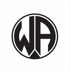 Wa logo with circle rounded negative space design Vector Image